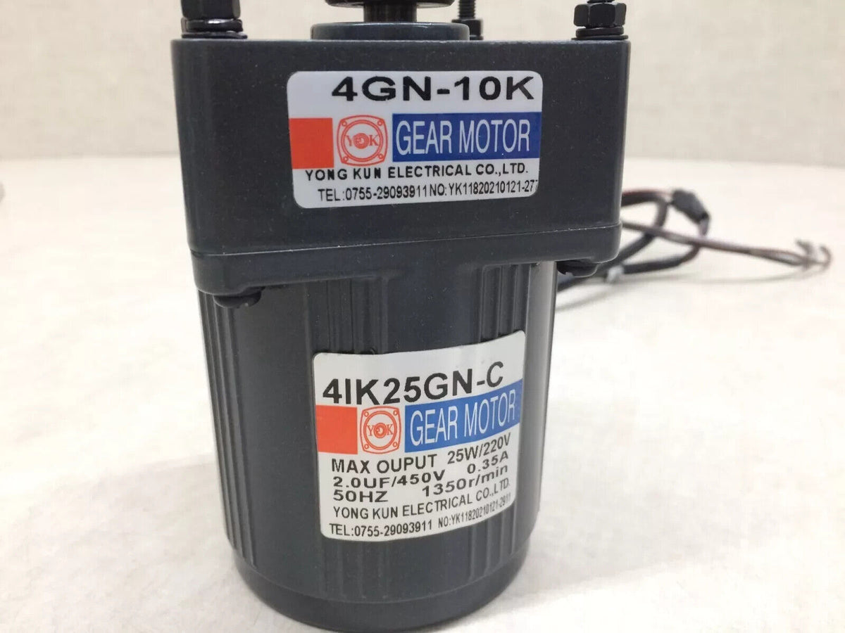 YONG KUN Electrical 4IK25GN-C Gear Motor 4GN-10K Head 1350r/min