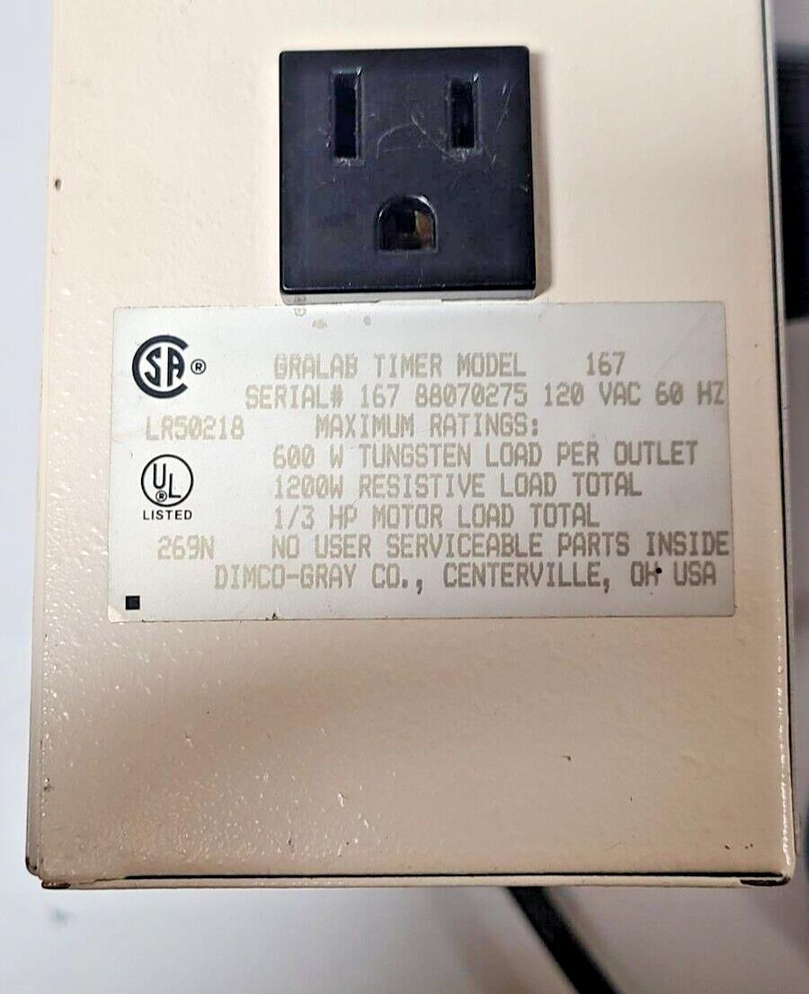 Gralab Model 167 Universal Dark Room Photography Timer Vintage