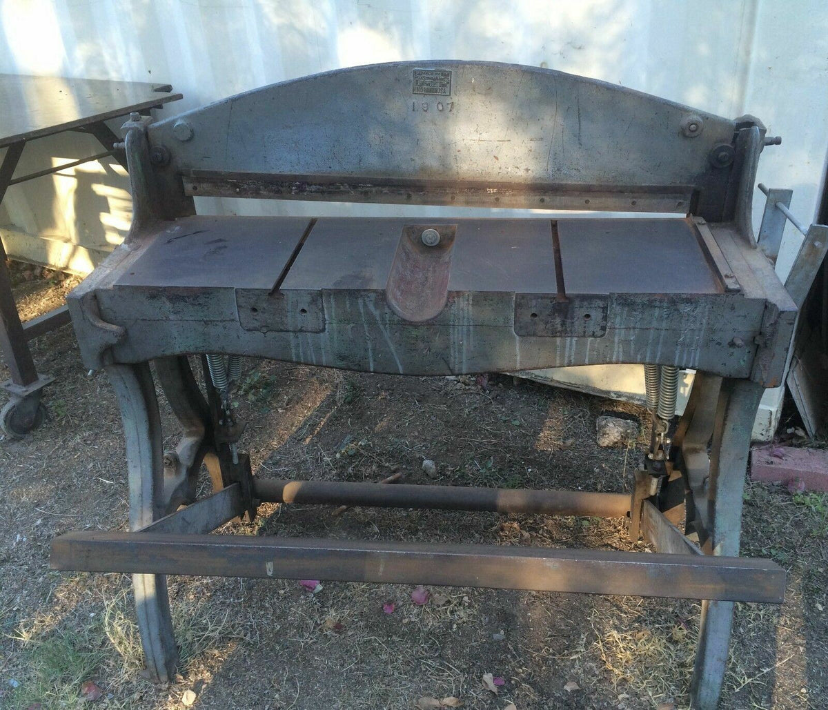 PECK STOW & WILCOX 36" Vintage Shear Cast Iron Antique Machine Legs St