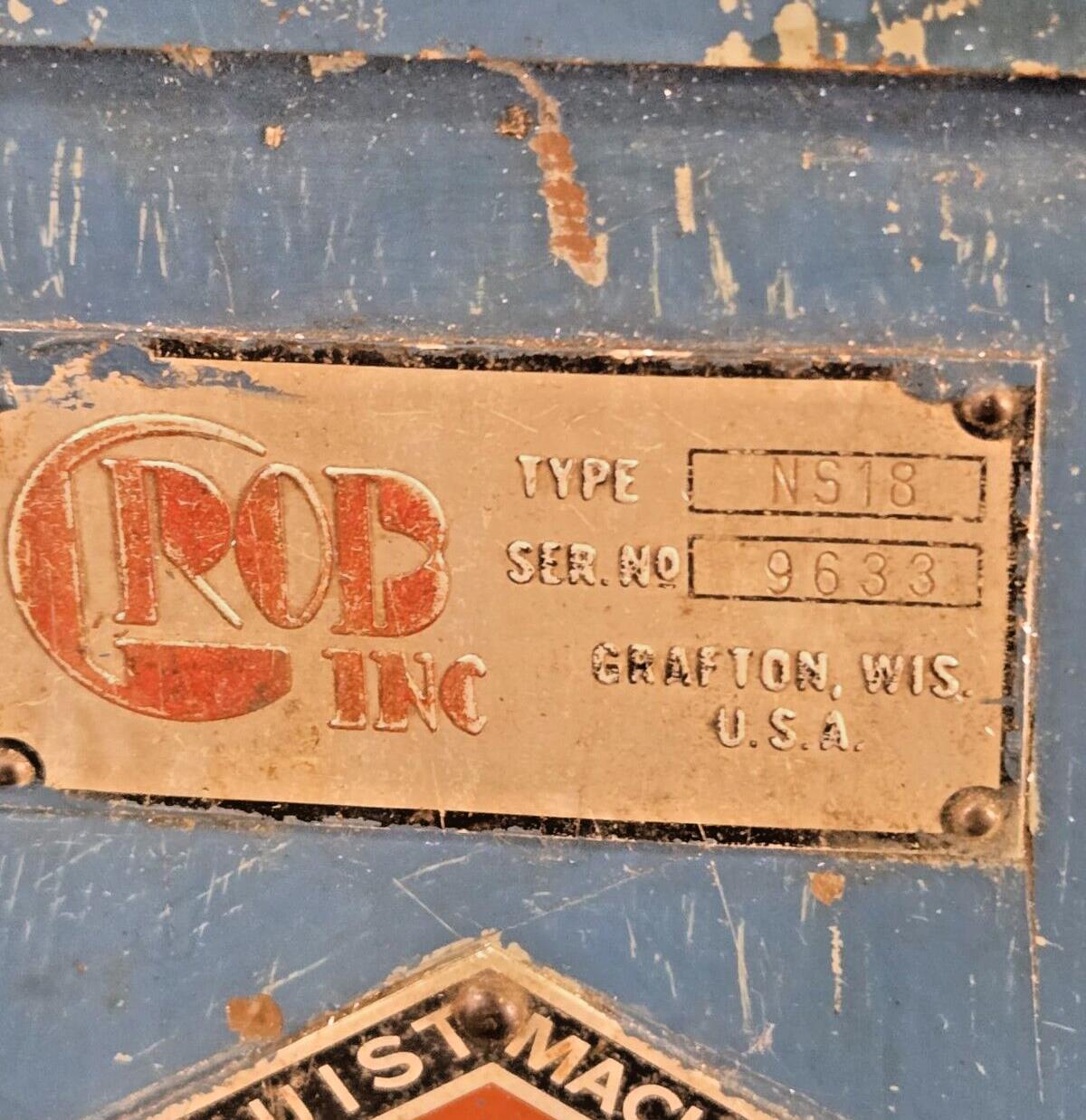 Grob NS18 18” Vertical Band Saw w/ Blade Welder