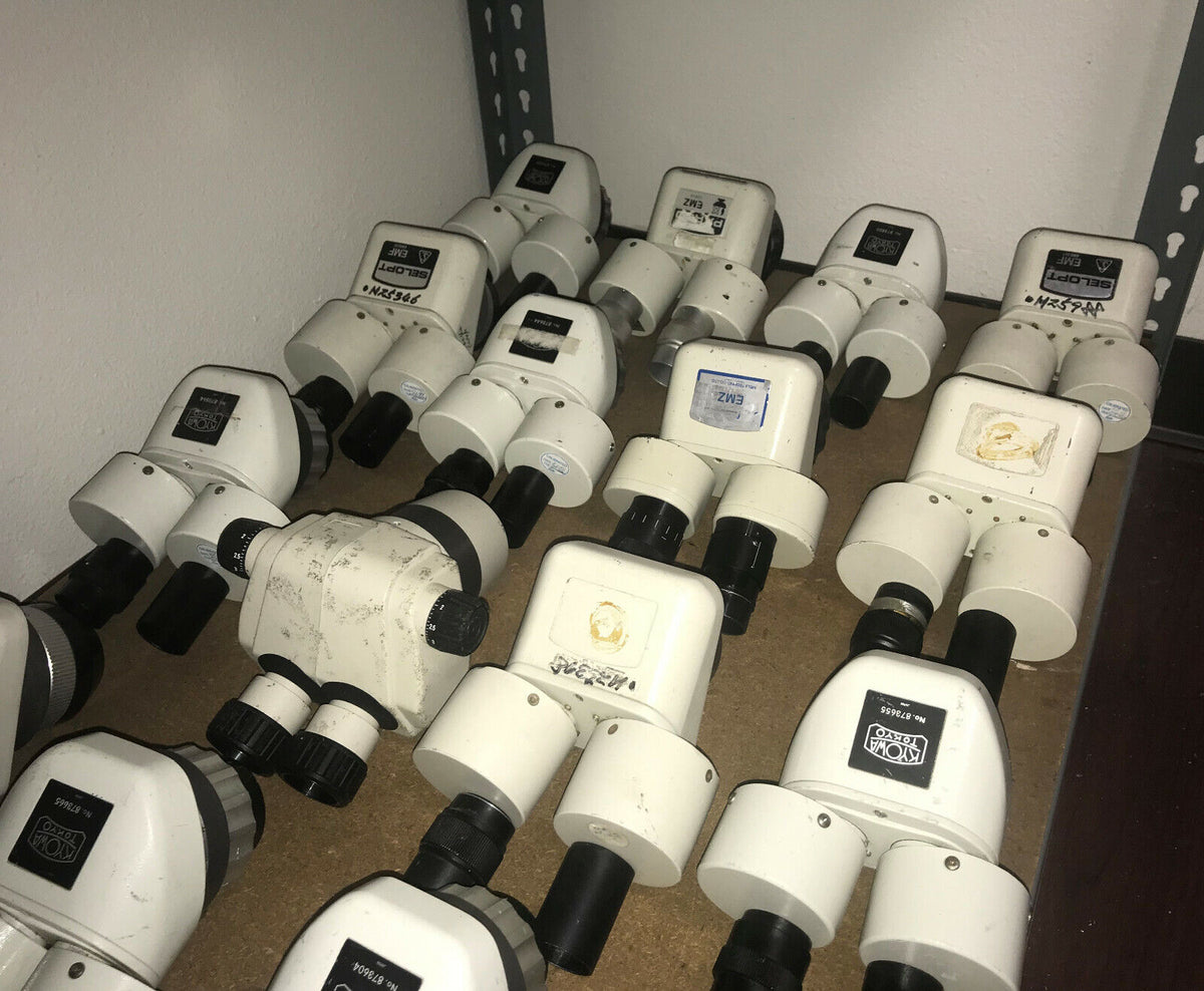 Lot of 32 Kyowa Tokyo & SELOPT EMT Binocular Microscope Heads Untested