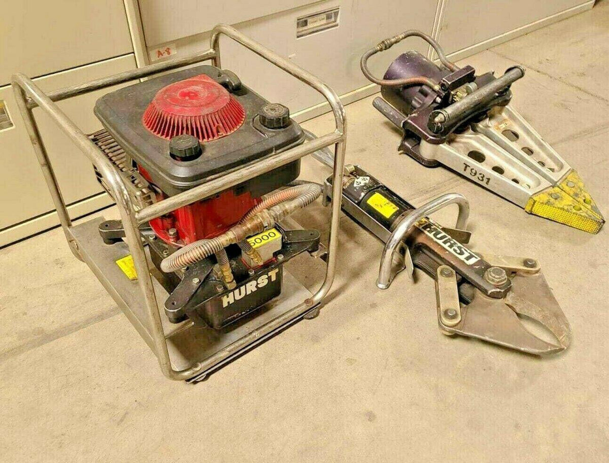 Complete Set Hurst Jaws of Life Rescue Hydraulic Unit Cutter Spreader