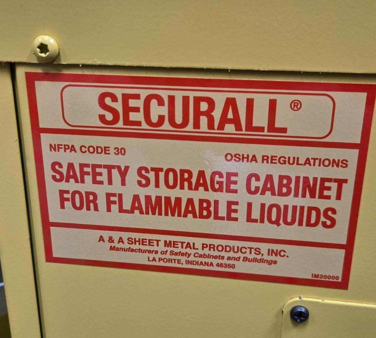 SECUREALL Flammable Liquids Safety Storage Cabinet OSHA Approved 17 x