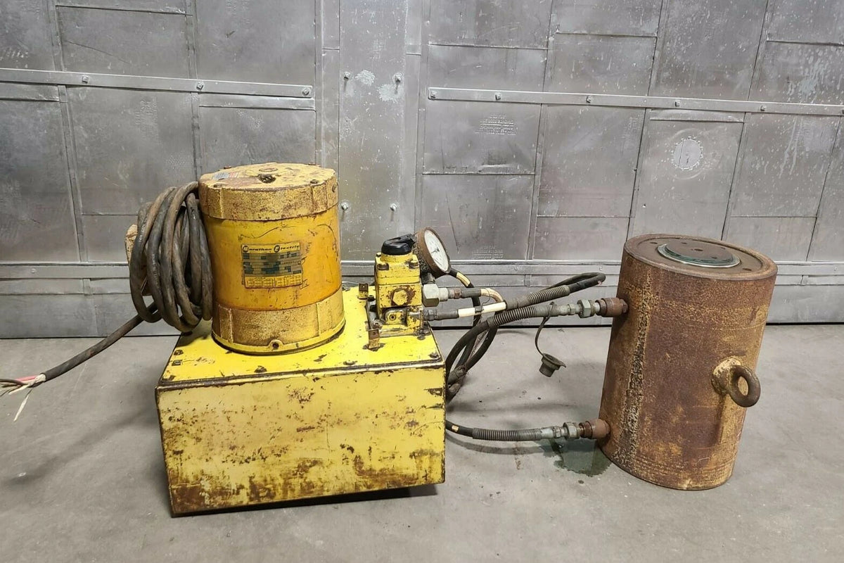 Enerpac Hydraulic Pump With 200 Ton Hydraulic Cylinder 3 HP Motor 10,0