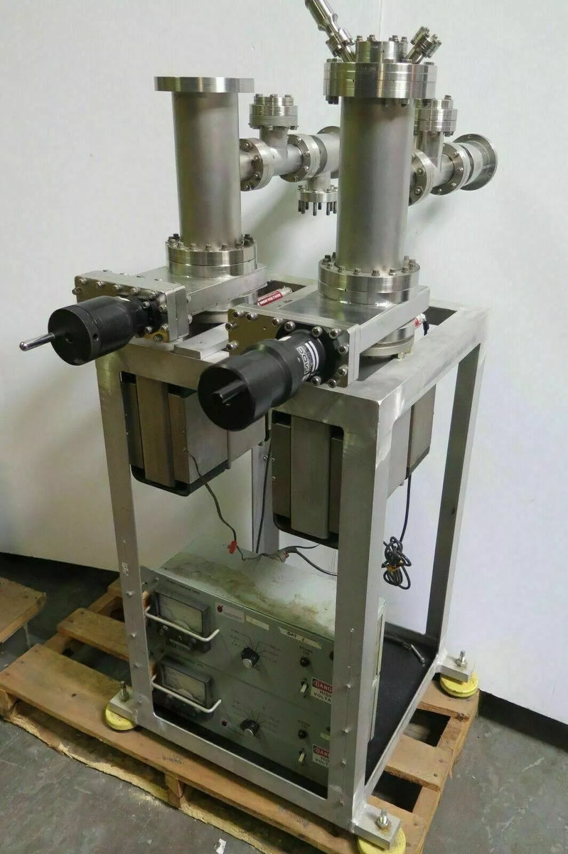 Two 4” Stainless Steel Vacuum Chambers Ion Pumps Gate Valves GV-4000V-