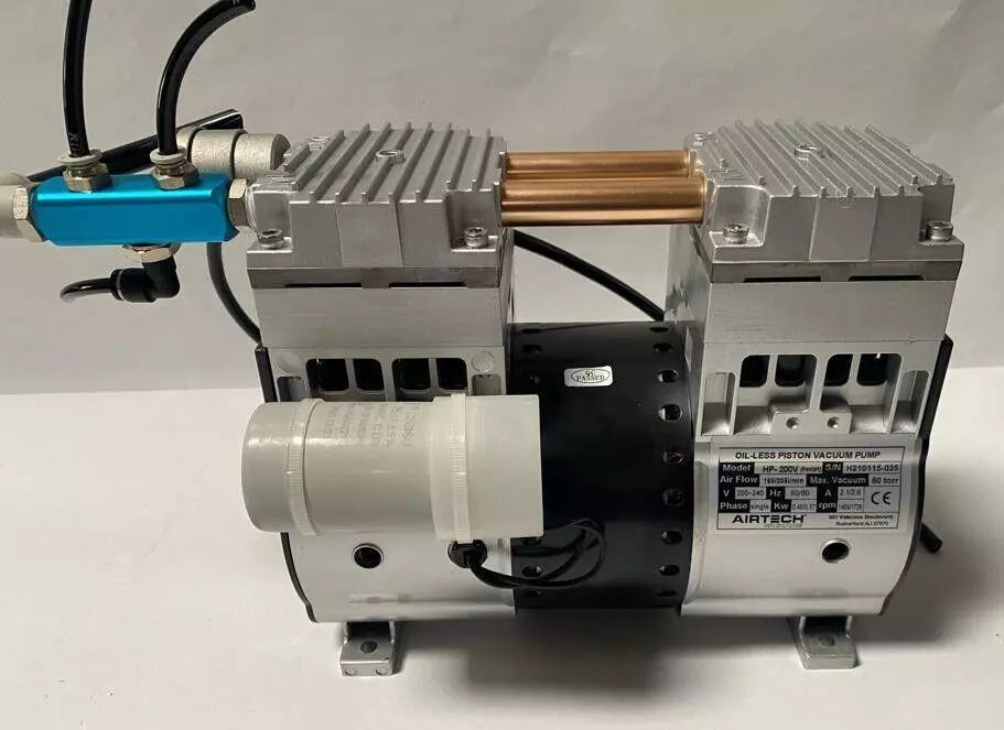 New AirTech HP-200V Oil-Less Dry Rotary Piston Vacuum Pump w/ Cord Loc