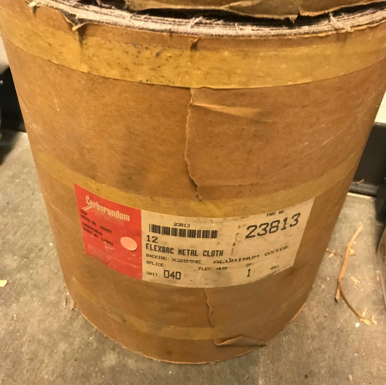 12" Carborundum FLEXBAC Metal Cloth Aluminum Oxide Large Roll 40 Grit