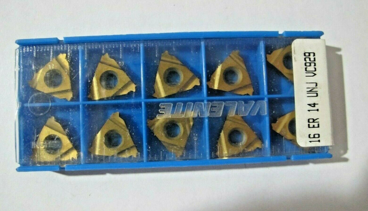 Valenite 16 ER 14 UNJ VC 929 Threading Lathe Carbide Inserts 10 Pcs To