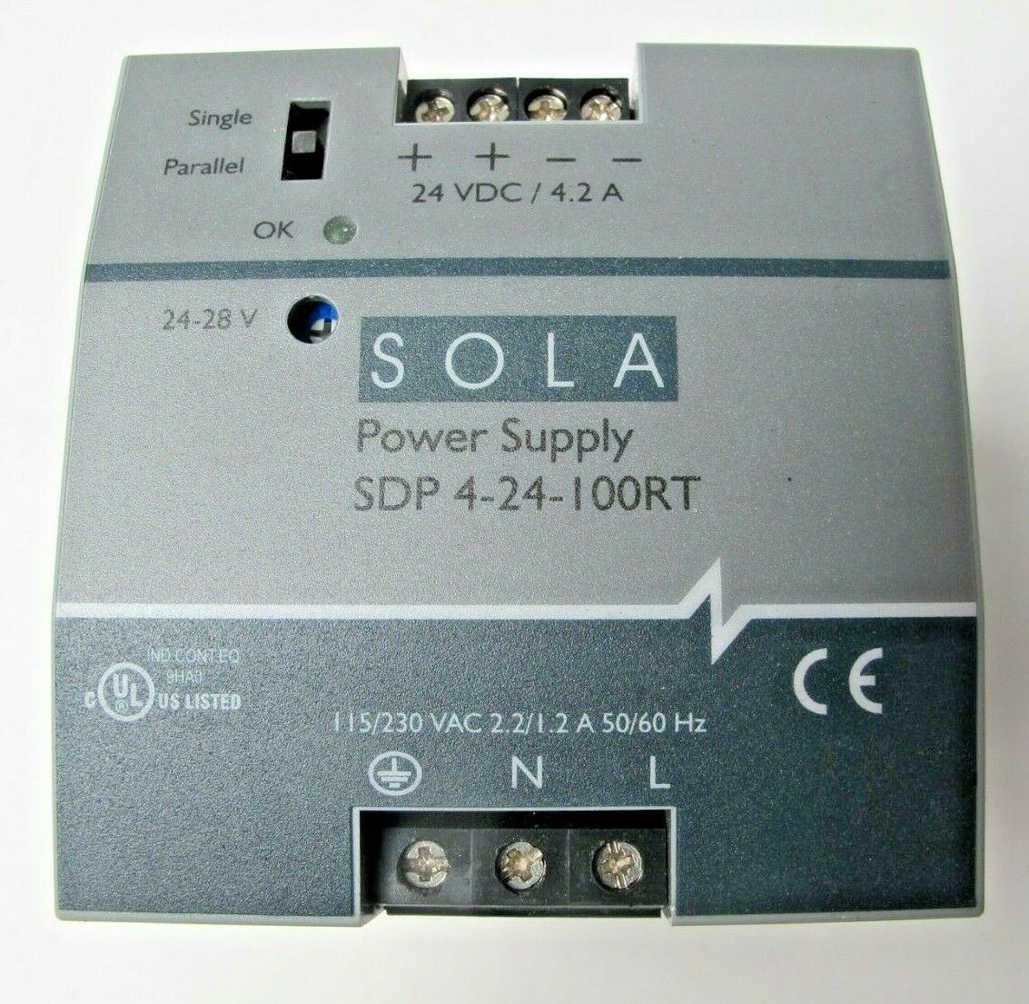 SDP 4-24-100RT SOLA Power Supply 24-28 V 115/230 VAC 2.2/1.2 A 50/60 H