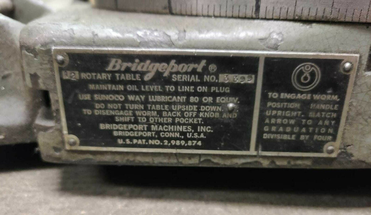 Bridgeport 12" Rotary Table For Vertical Mill Milling Machine