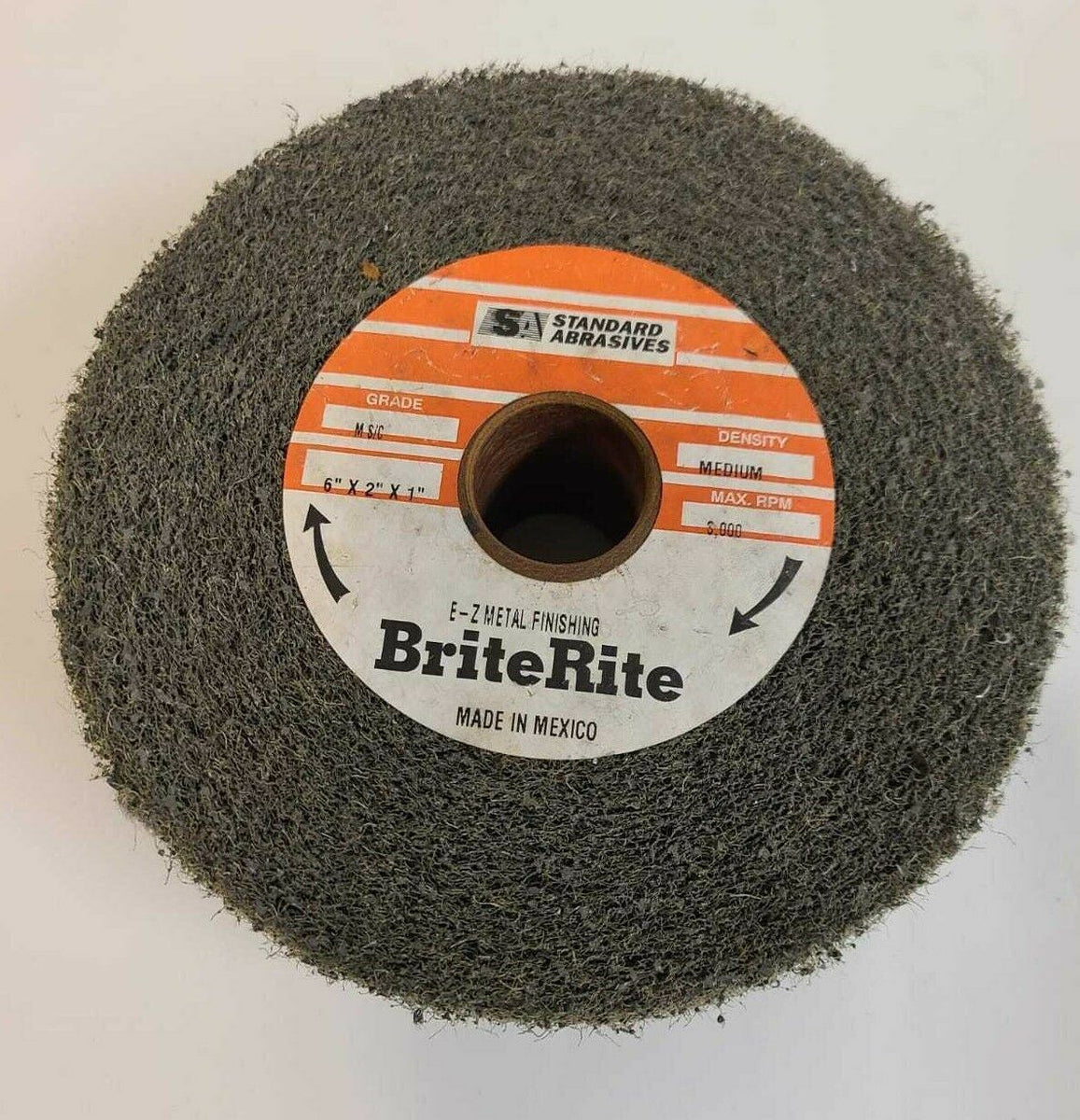 BRITE RITE Grinding Finishing Wheel Disc 3000 RPM MEDIUM M S/C 6" x 2"