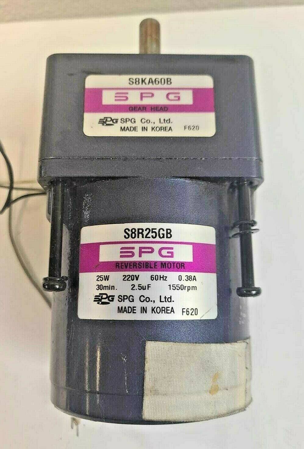 SPG S8R25GB Reversible Motor S8KA60B Gear Head Reducer