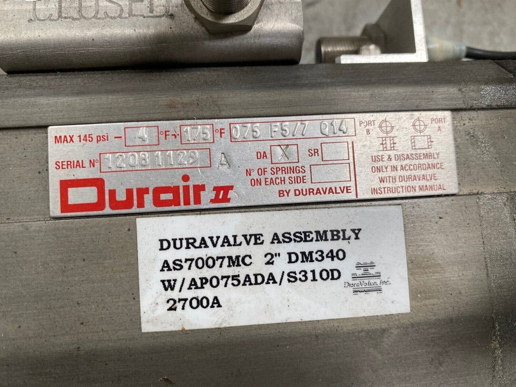 DURAVALVE ASSEMBLY AS7004MC 2" DM340 WITH AP075ADA /S310D 2700A Ball V