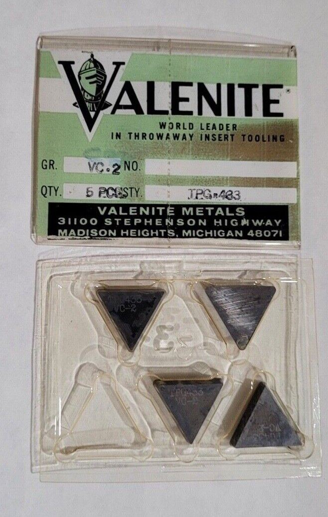 4 Pcs VALENITE TPG 433 VC 2 Carbide Inserts Turning Lathe Tools Mill
