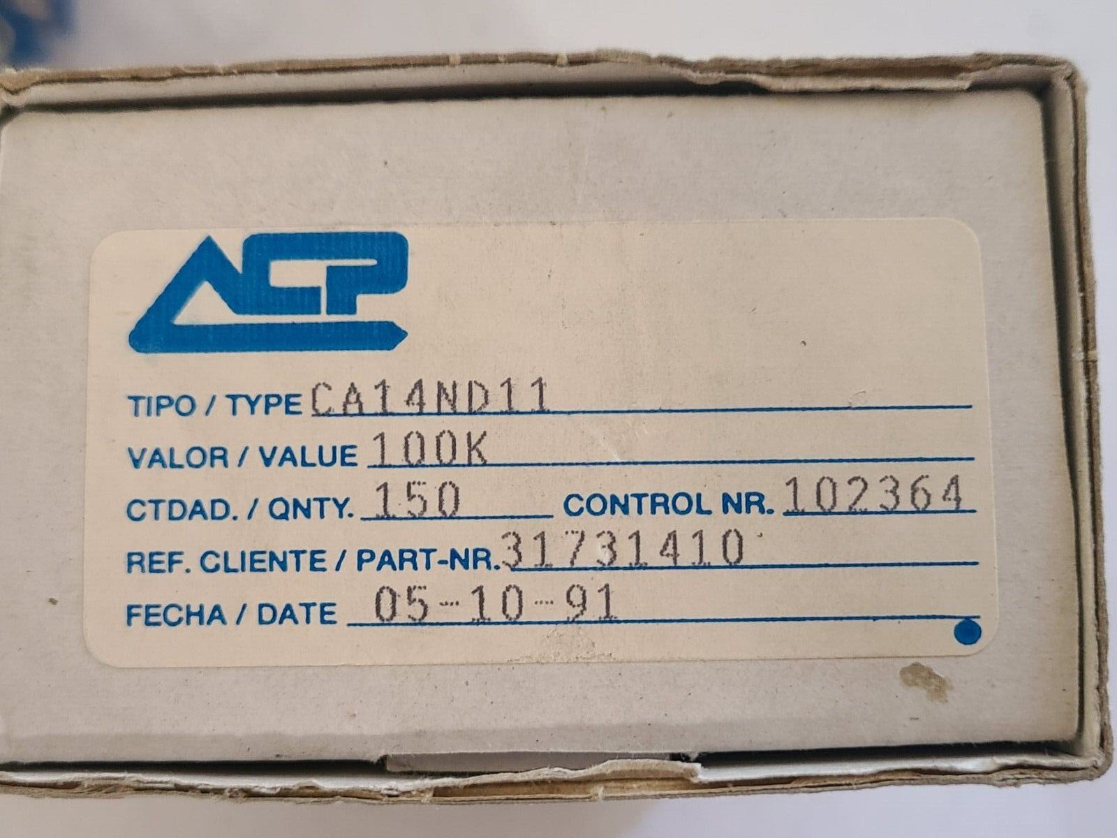 150 Pcs ACP Vimex ohm Linear Potentiometer Trimmer CA14ND11 100K