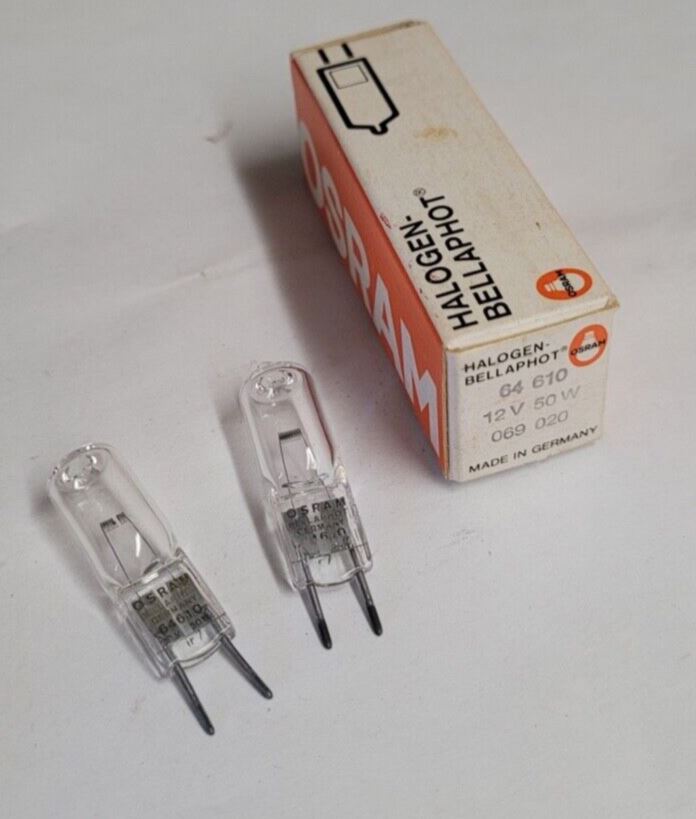 Lot of 2 Osram Microscope Bulb 64610 12V 50W 069 020 Made in Germany B