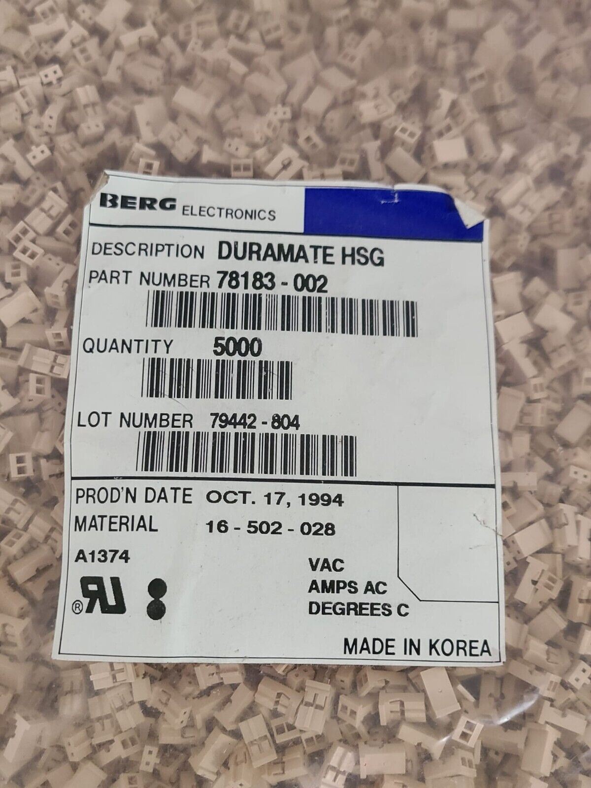 5000 Pcs 78183-002 BERG ELECTRONICS DURAMATE HSG