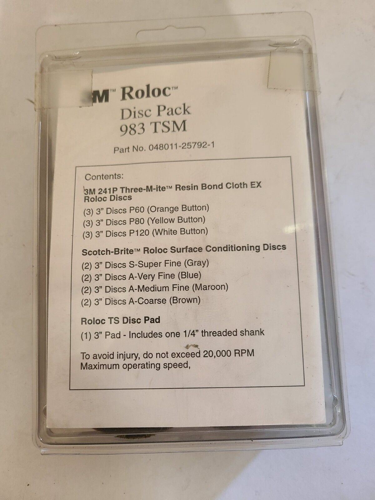 3M Roloc Disc Pack 983TSM Unitized Wheel Various 3 inch Discs Scotch-B