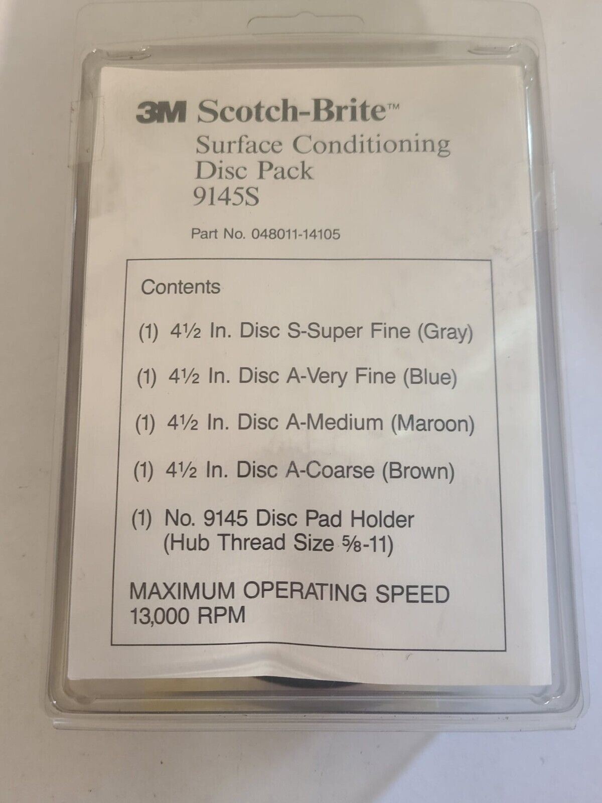 3M Roloc Disc Pack 9145S Unitized Wheel Various 4-1/2 Inch Surface Con