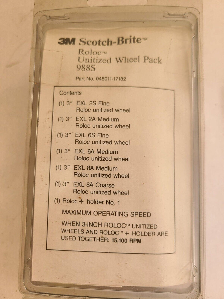 3M Roloc Disc Pack 988S Unitized Wheel Various 3 inch Discs Scotch-Bri