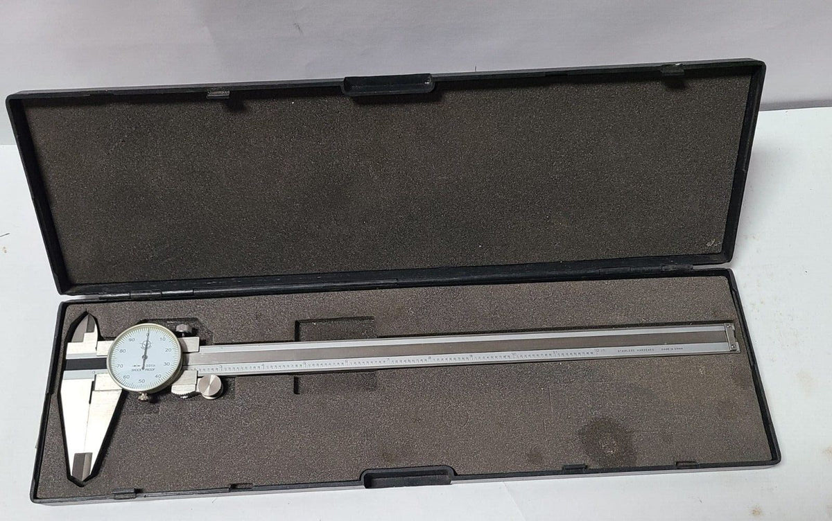 0.001" 0-12" Dial Indicator Caliper Shock Proof Stainless Hardened - C