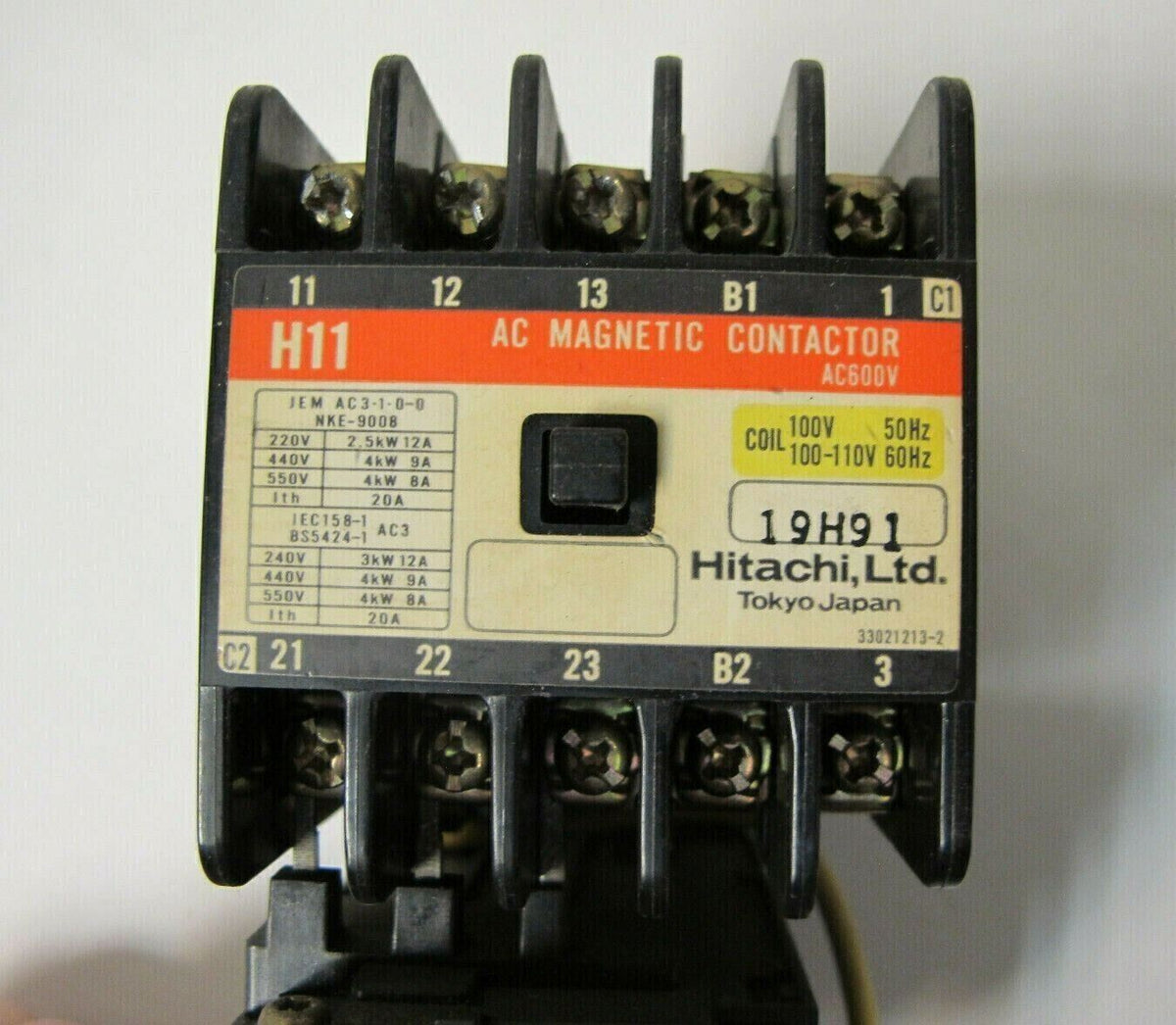 HITACHI H11 19H91 AC Magnetic Contactor AC600V Thermal Overload Relay