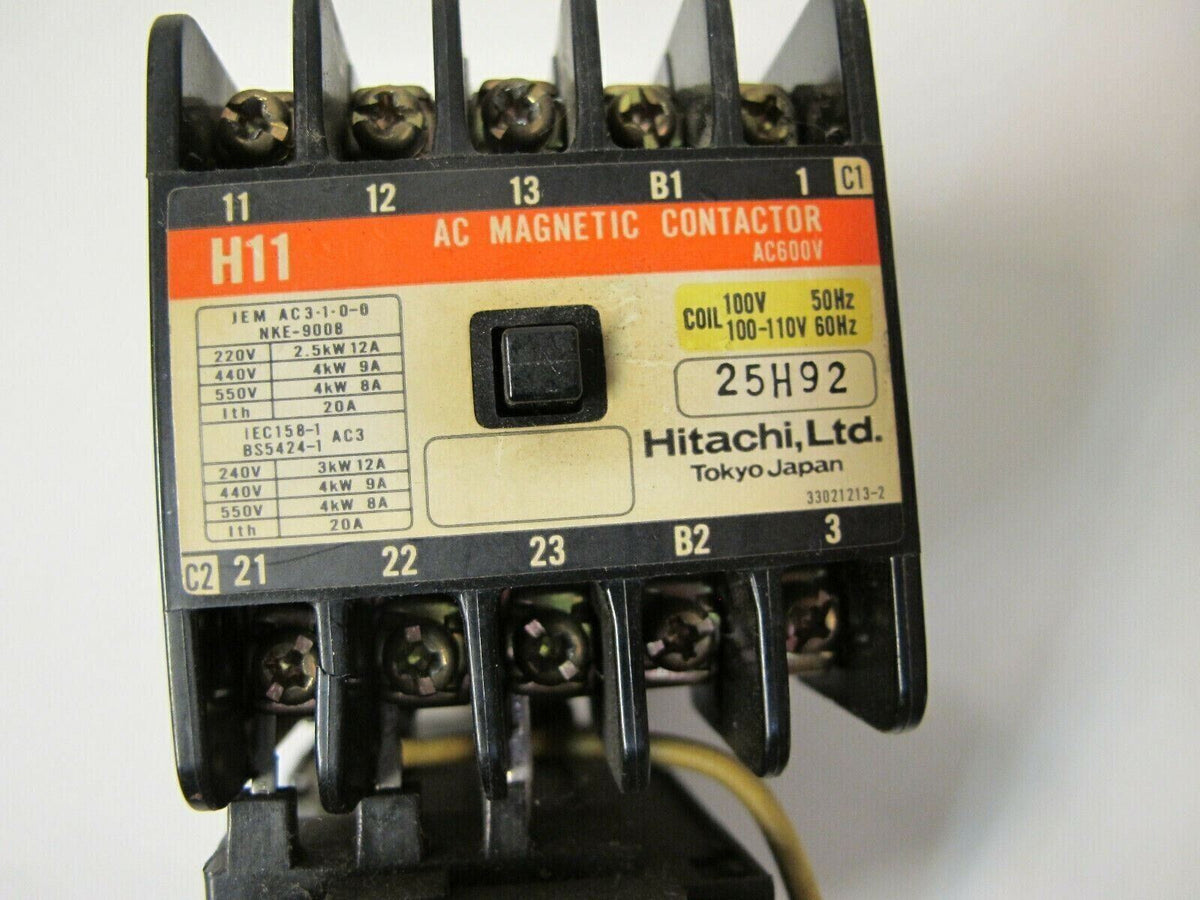 HITACHI H11 25H92 AC Magnetic Contactor AC600V W/Thermal Overload Rela