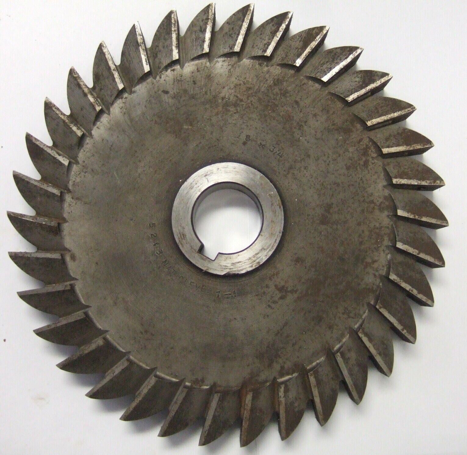 National 8” x 3/4” x 1-1/4" Plain Side Slitting Mill Milling Cutter