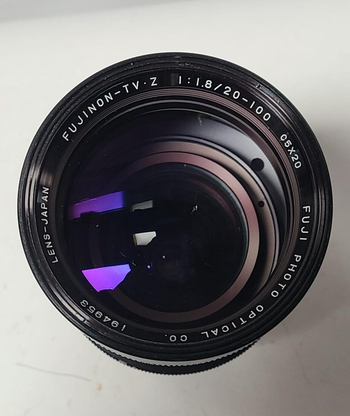 Fujinon TV Z 20-100mm f1.8 c5x20 C mount Japan JVC TK-1070U CCD RGB CA