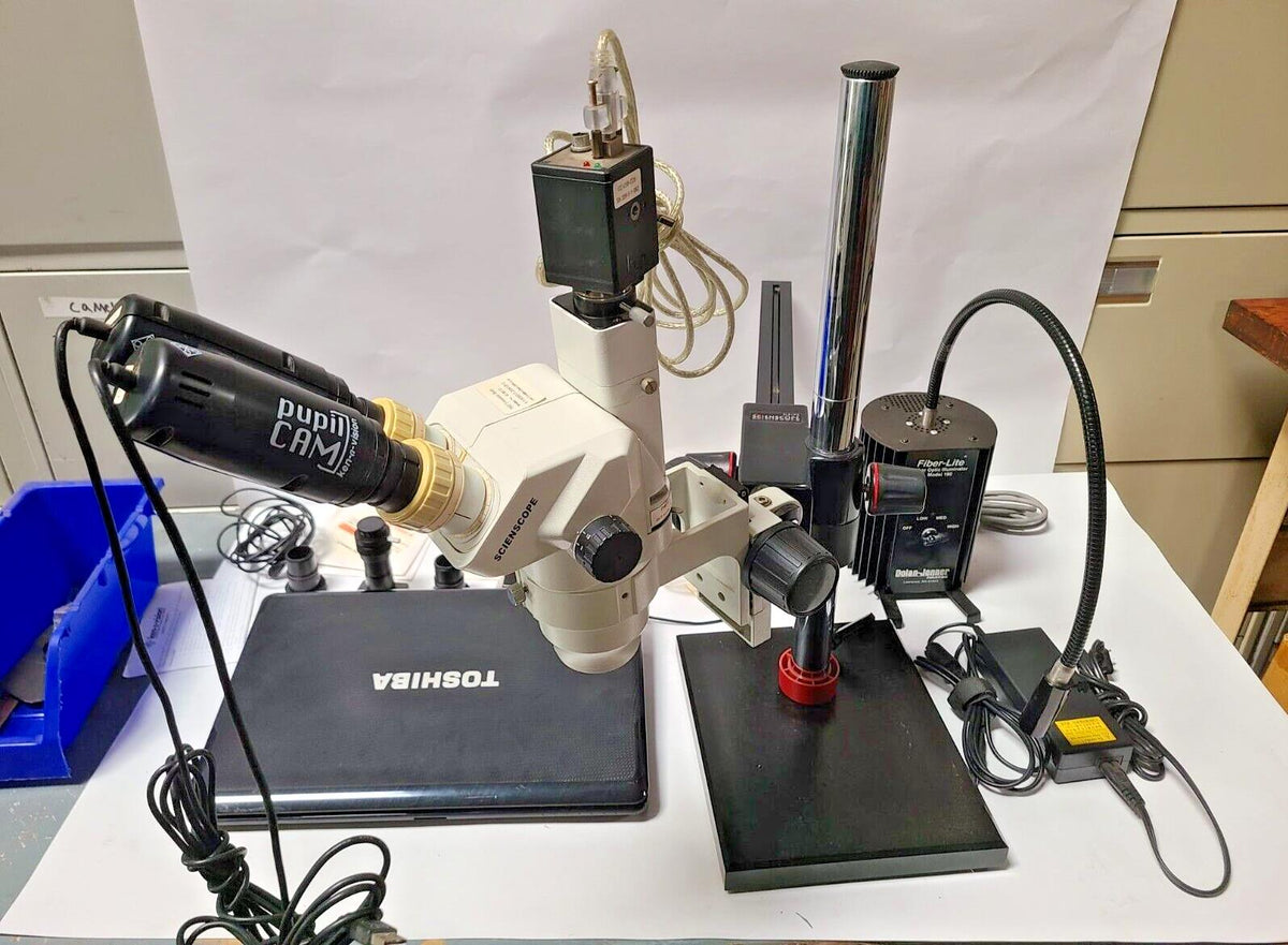 SCIENSCOPE SSZ Binocular Body SZ-BD-T3 Microscope Complete Set Compute