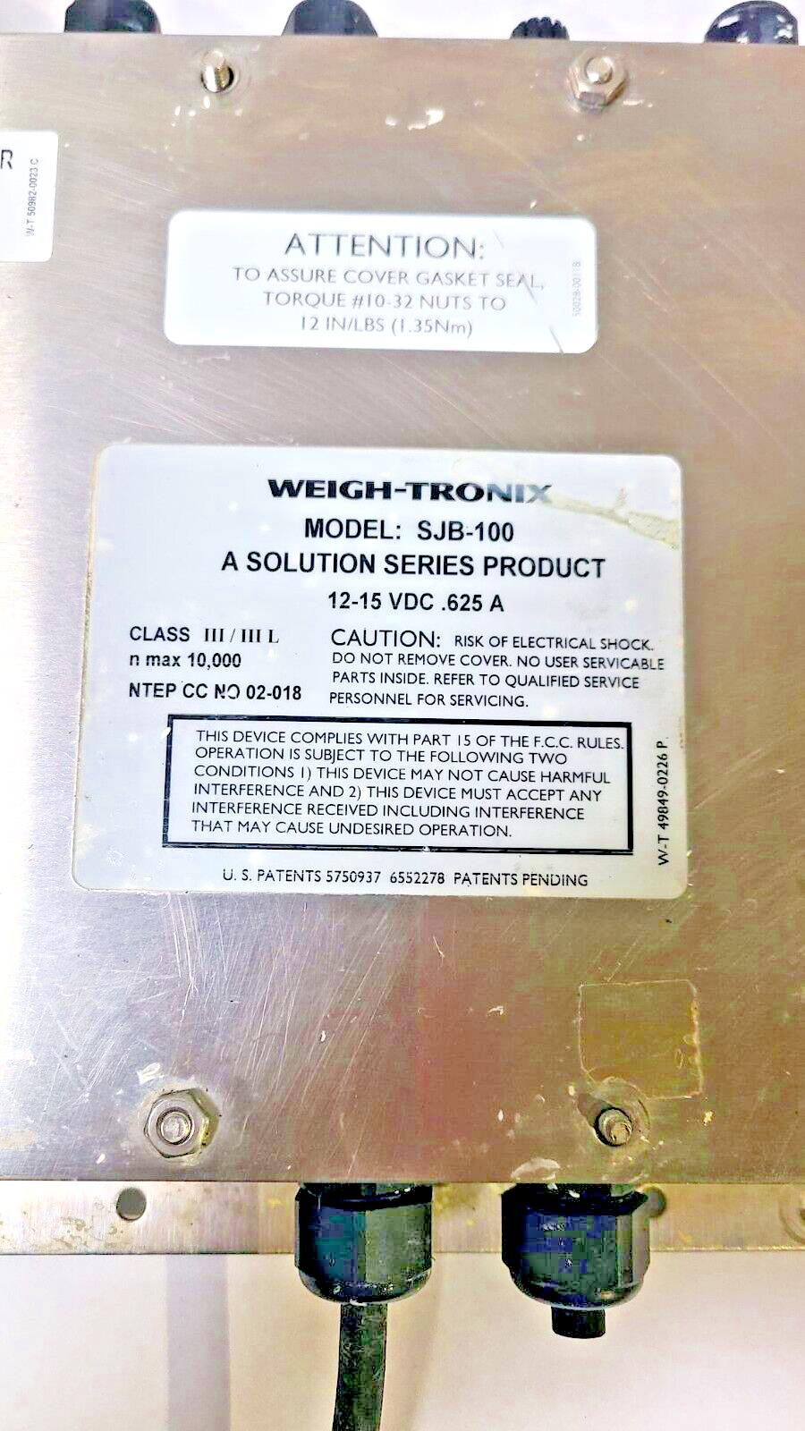 Avery Weigh-Tronix Model 1310 Scale Indicator Weigh Tronix SJB-100 12-