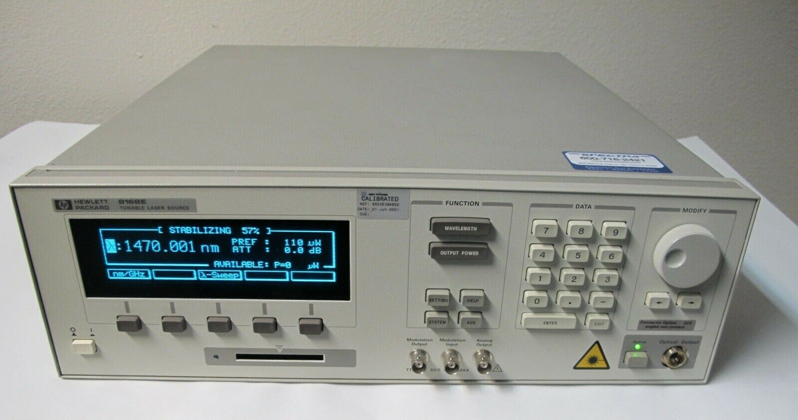HP Hewlett Packard Keysight Agilent 8168E Tunable Laser Source Tested