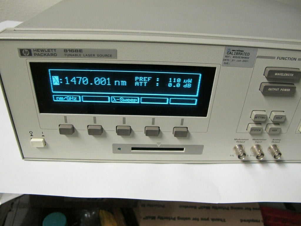 HP Hewlett Packard Keysight Agilent 8168E Tunable Laser Source Tested