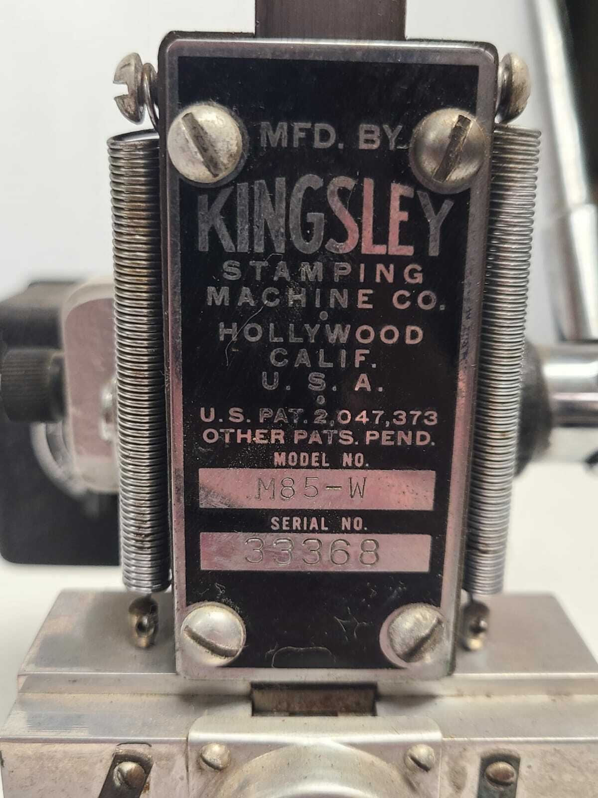 Vintage Hot Foil Stamping Machine KINGSLEY Model M85-W Made in USA