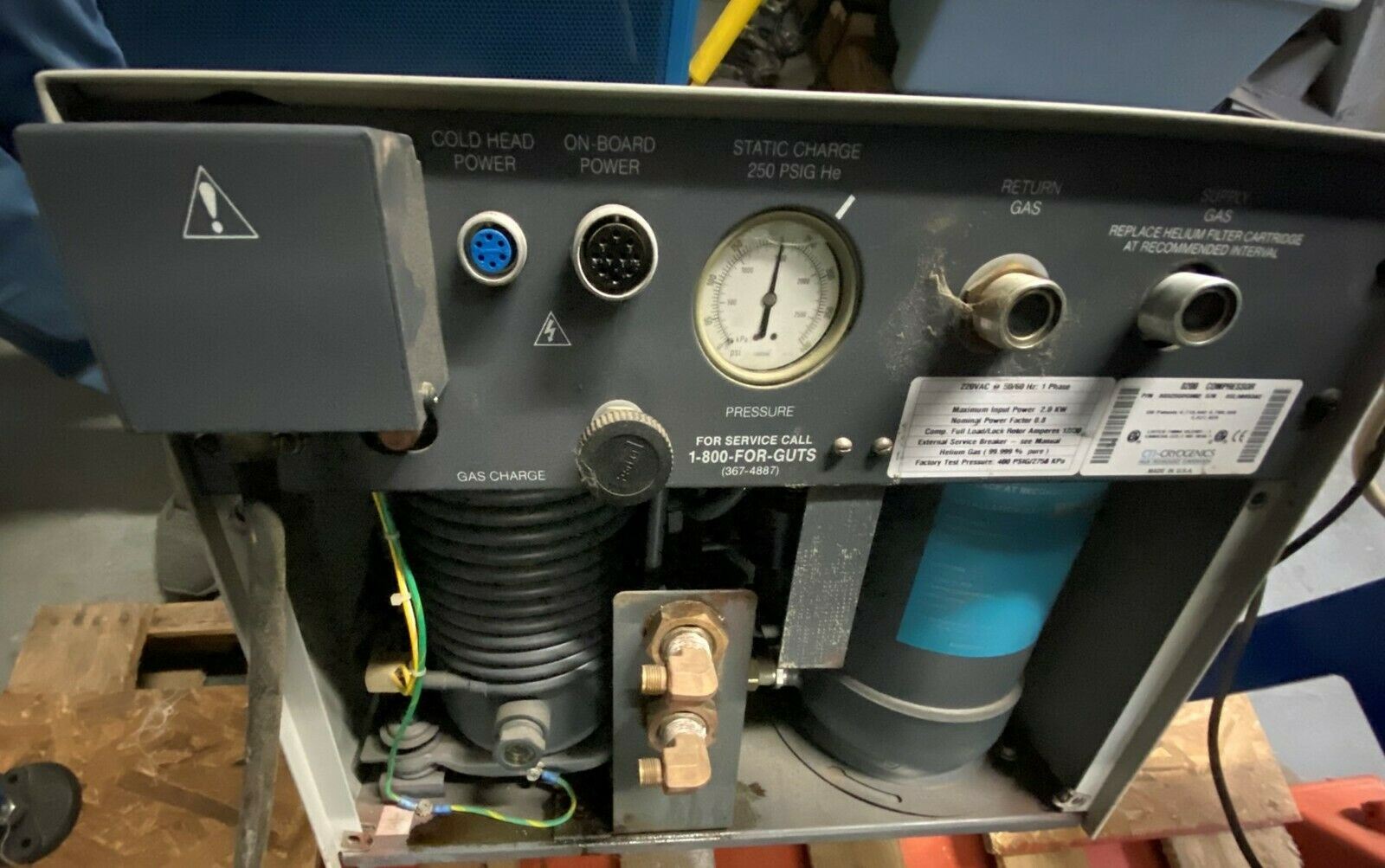 CTI - CRYOGENICS 8200 Compressor P/N 8032550G002 Single Phase 220 Volt