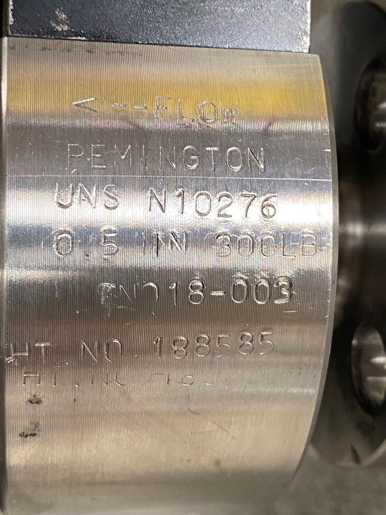 Remington 0.5 Inch Valve Pressure Class 300 ANSI Material Hastelloy C2