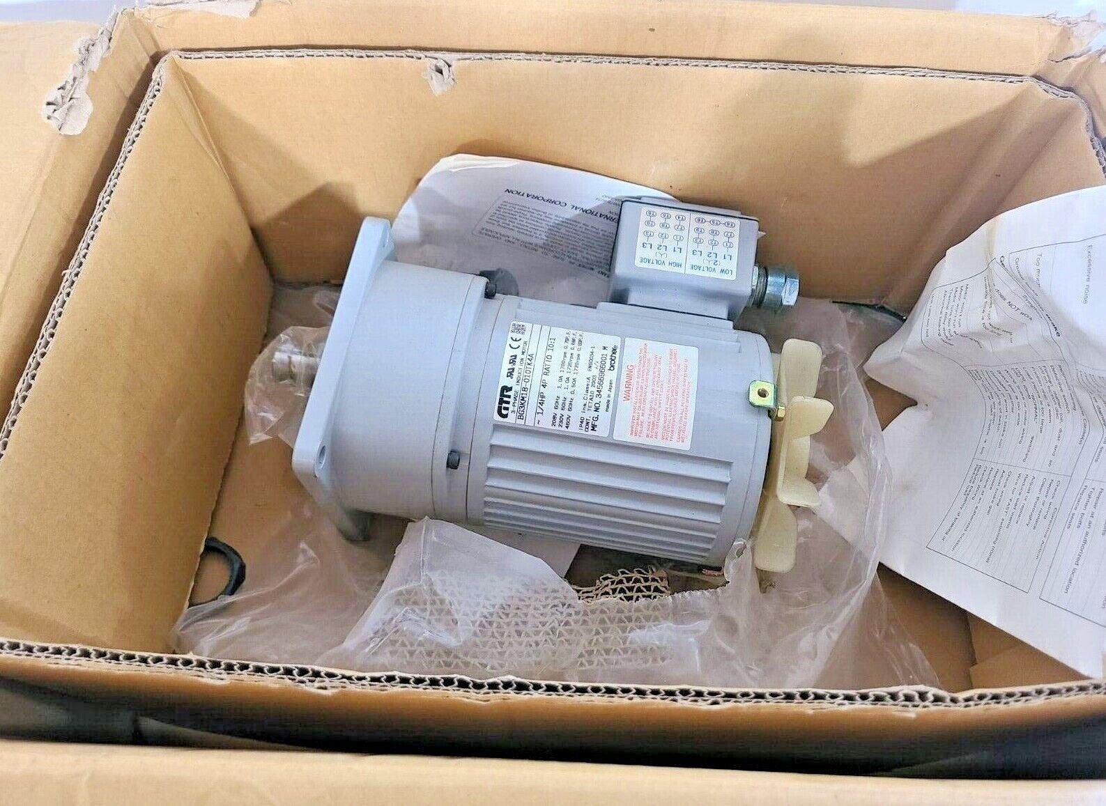 Brother BG3KM18-010TK4A GTR 3 Phase Induction Motor 1/4HP 10:1