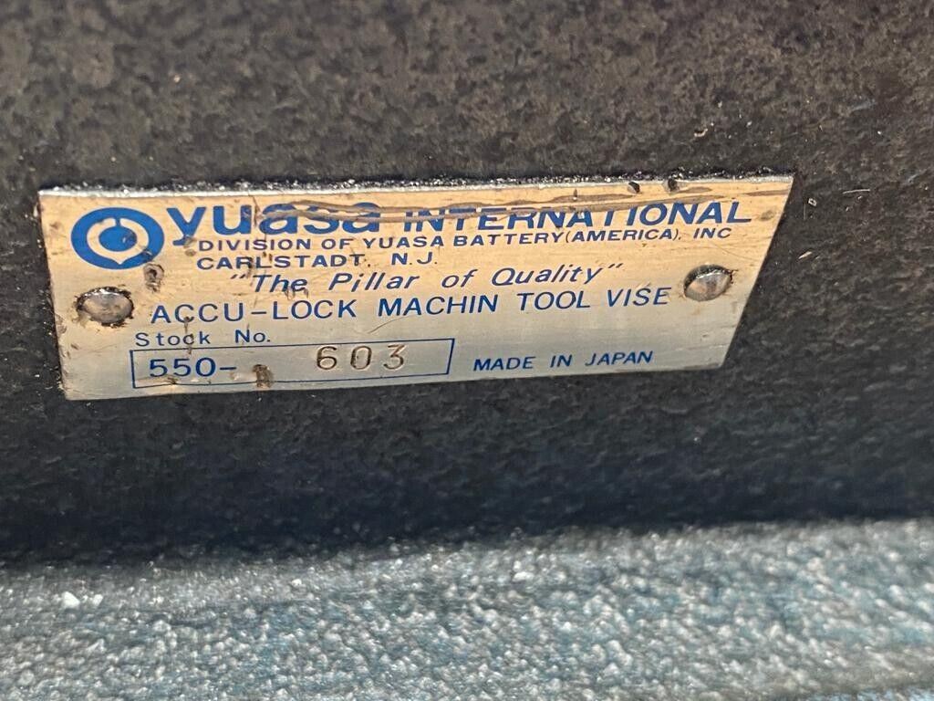 yuasa 550-603 Accu Lock Heavy Duty Machine Vise for Bridgeport Haas Mi