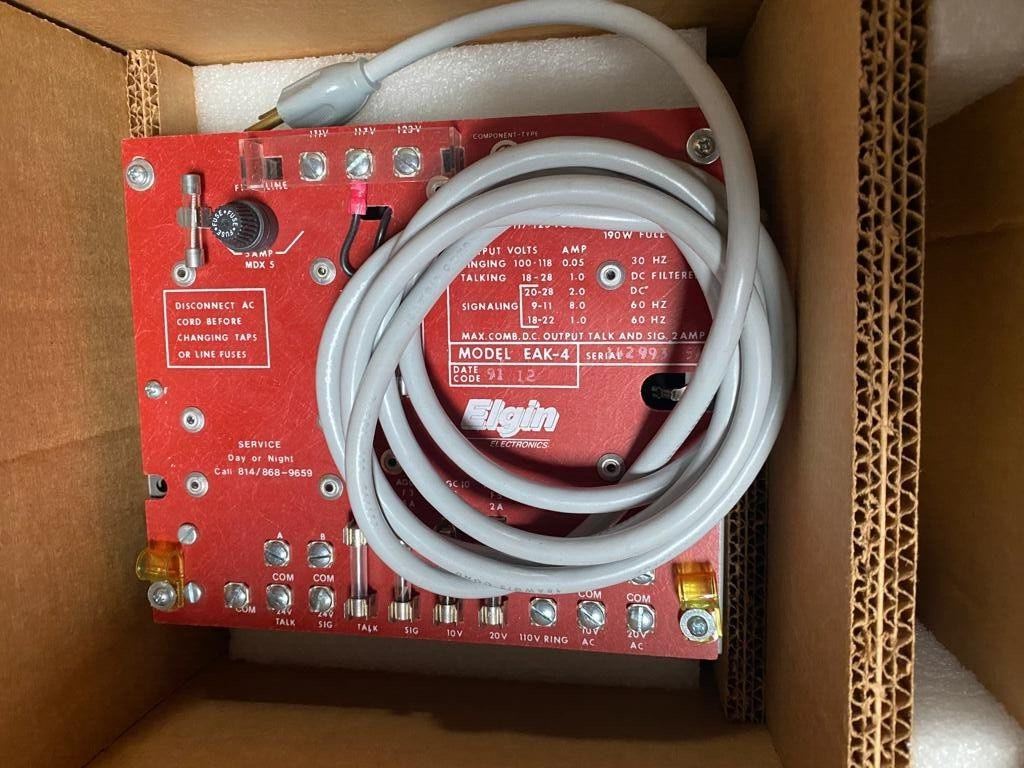 Elgin Electronics Model EAK-4 Power Supply New