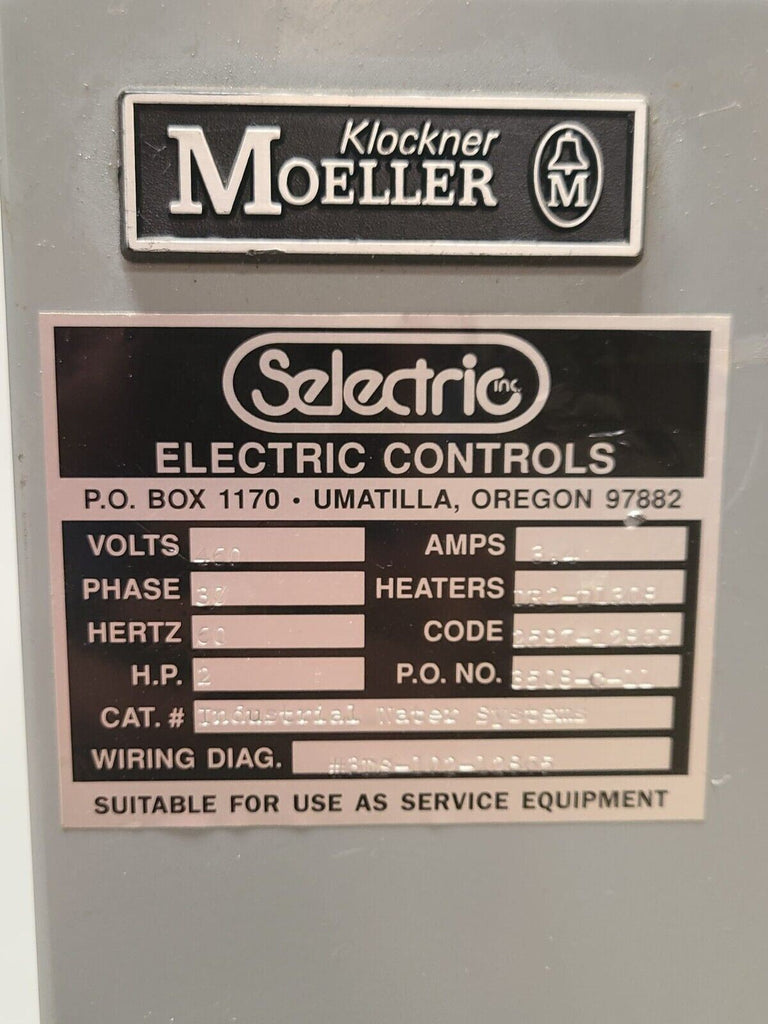 Klockner Moeller Selectric Control Panel Electric Industrial Water Sys