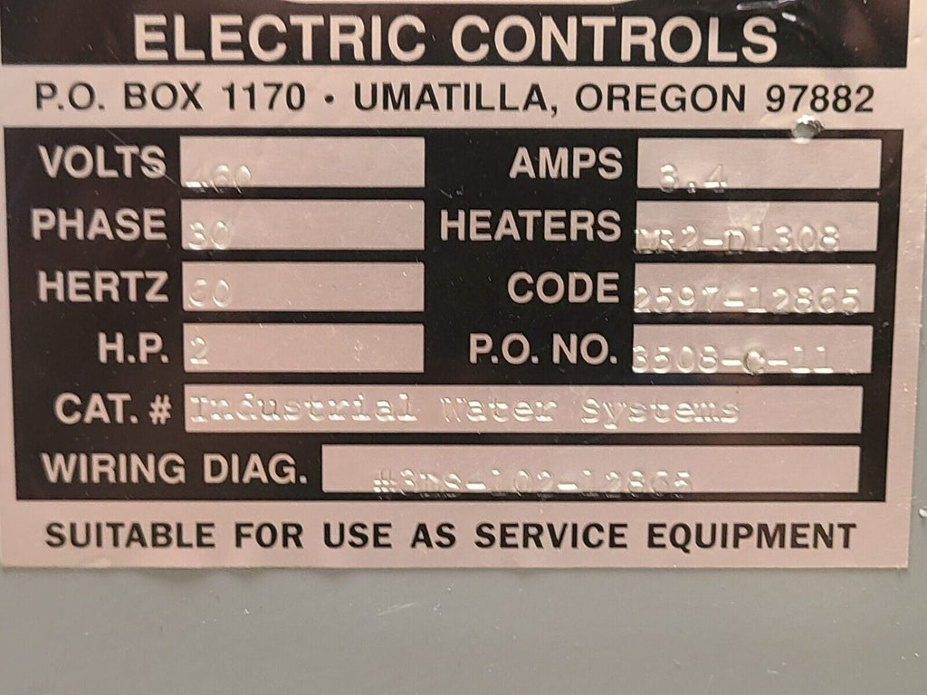 Klockner Moeller Selectric Control Panel Electric Industrial Water Sys