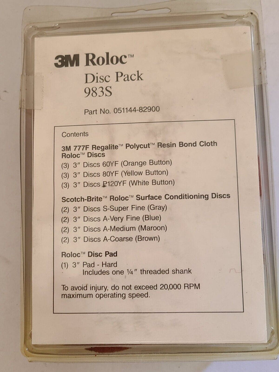 3M Roloc Disc Pack 983S Unitized Wheel Various 3 inch Discs Scotch-Bri