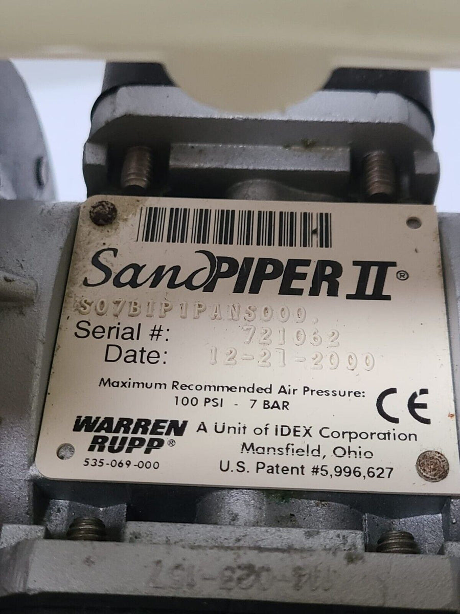 Warren Rupp SANDPIPER II S07B1P1PANS000 Double Diaphragm Pump Air Oper
