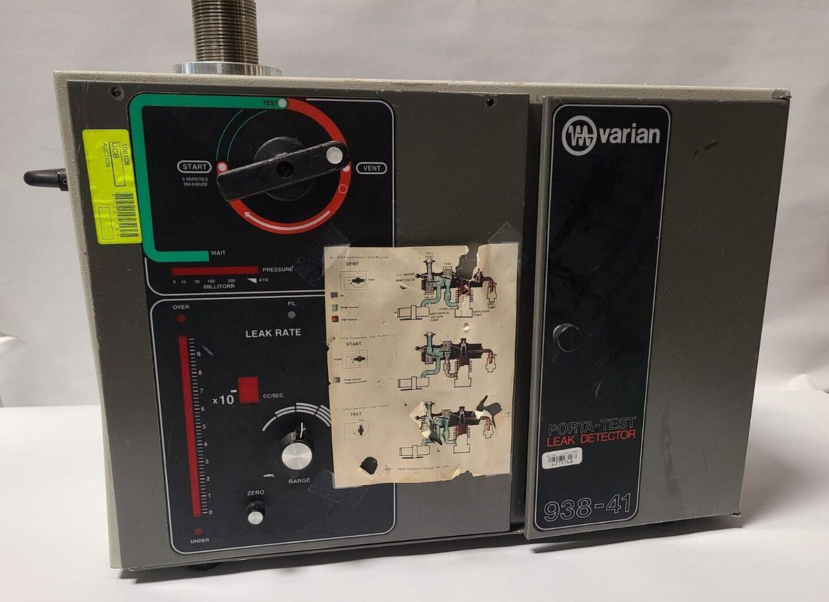 Varian 938-41 Helium Leak Detector Mass Spectrometer Porta Test