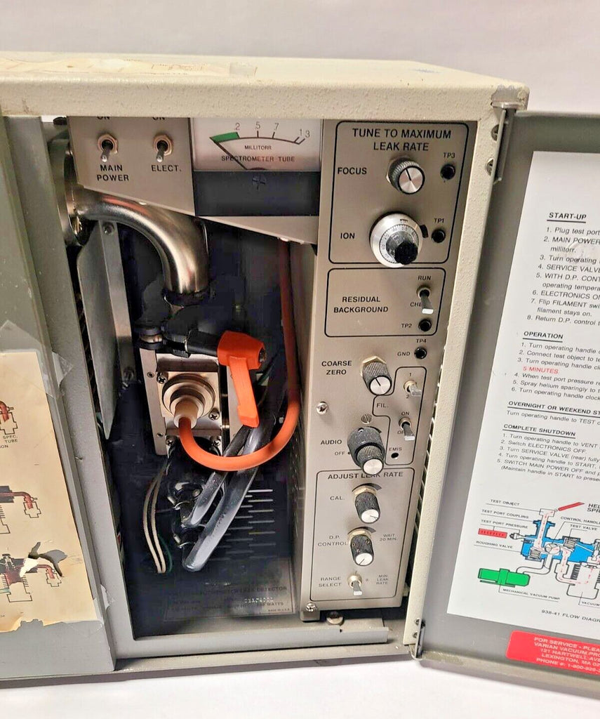 Varian 938-41 Helium Leak Detector Mass Spectrometer Porta Test