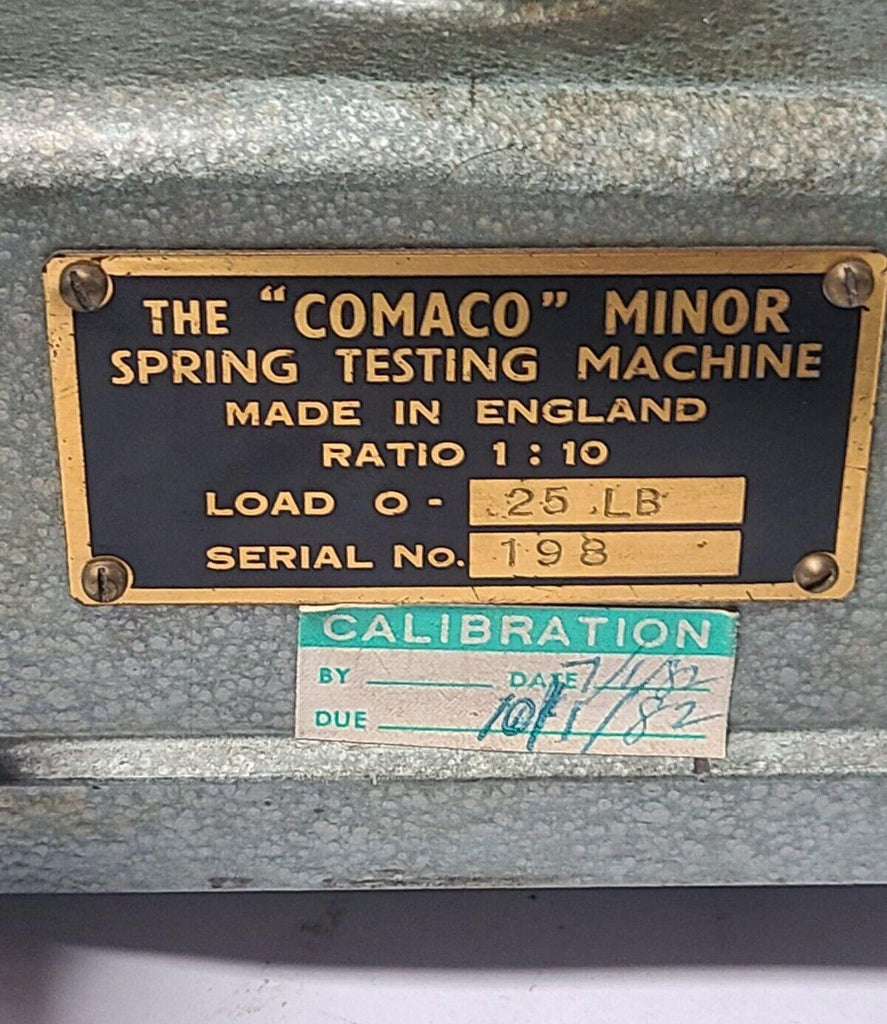Vintage Antique Scale Coats COMACO Minor Spring Testing Machine
