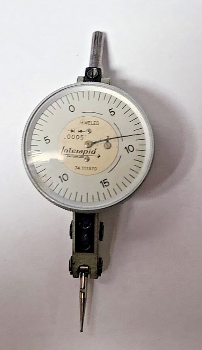 INTERAPID .0005" 74-111370 JEWELED Test Dial Indicator Switzerland