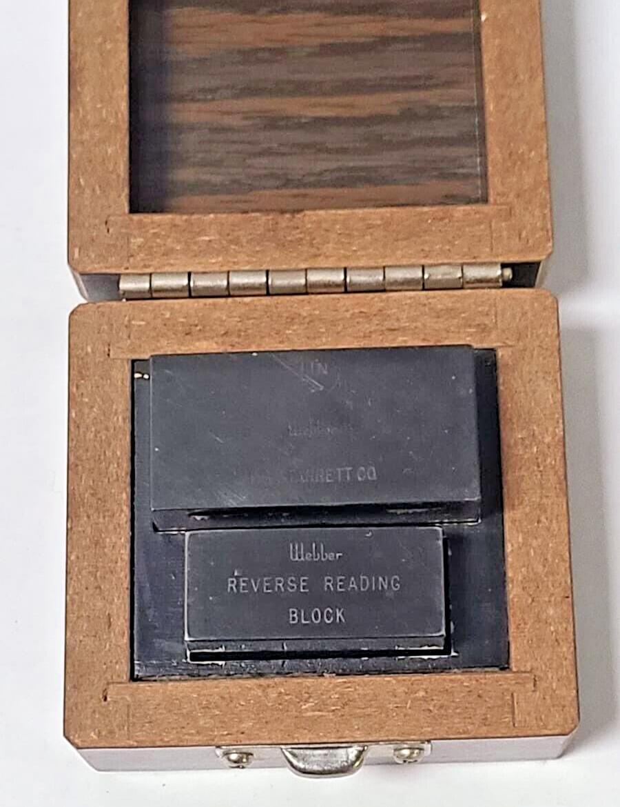 Starrett Webber Gage Reverse Reading Block 1" USA for Digi-Chek Metric
