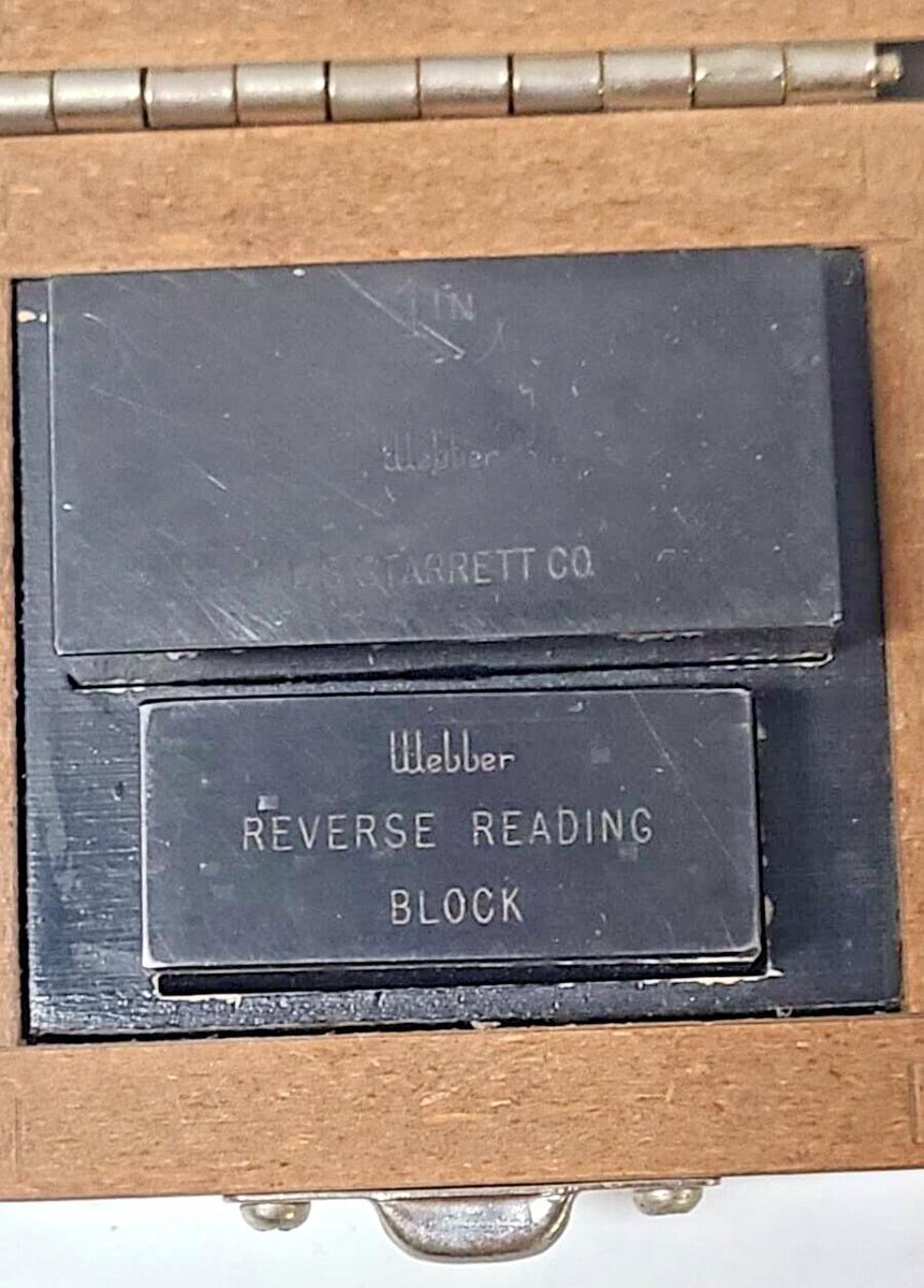 Starrett Webber Gage Reverse Reading Block 1" USA for Digi-Chek Metric