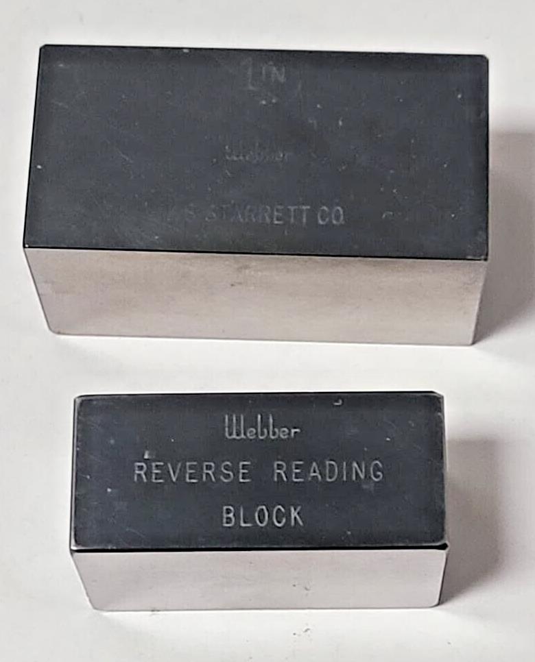 Starrett Webber Gage Reverse Reading Block 1" USA for Digi-Chek Metric